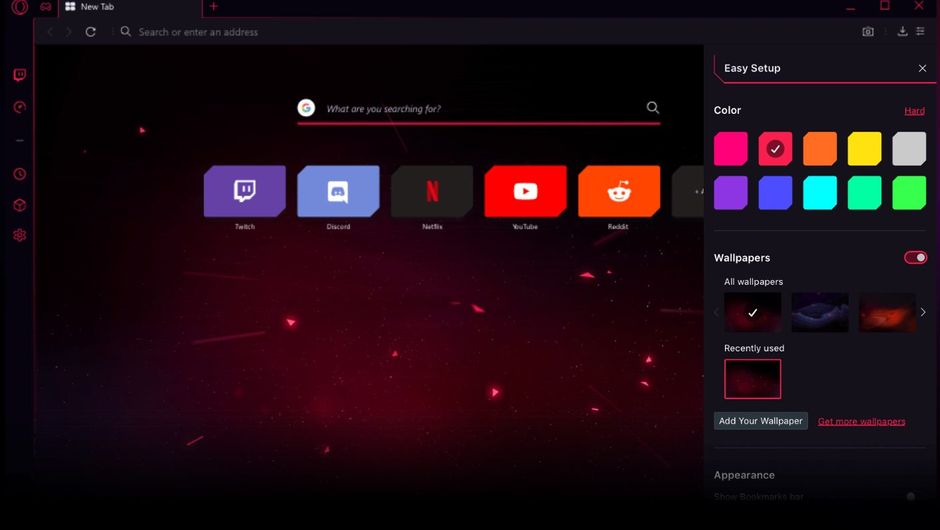 Opera GX is a gaming browser with Twitch integration