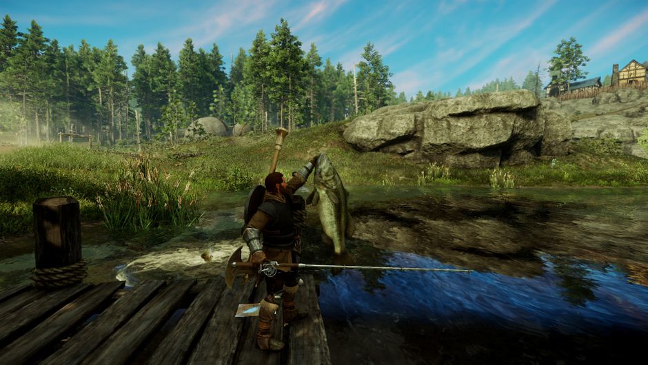How to catch large salmon and bass in New World