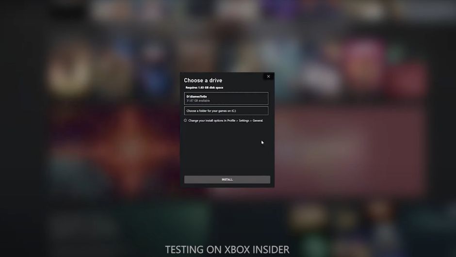 Xbox PC app adding manual selection of install folder, local file ...