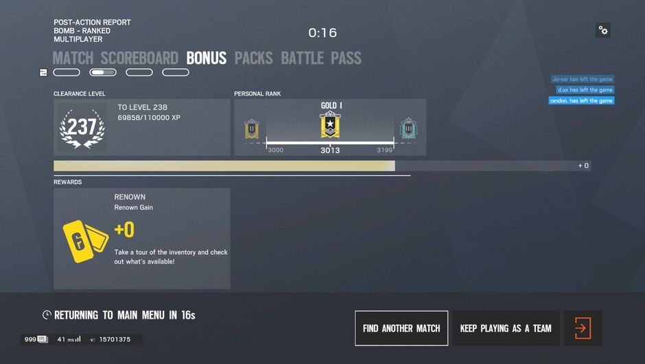 Ubisoft buffs Renown Currency Gain in Rainbow Six Siege X